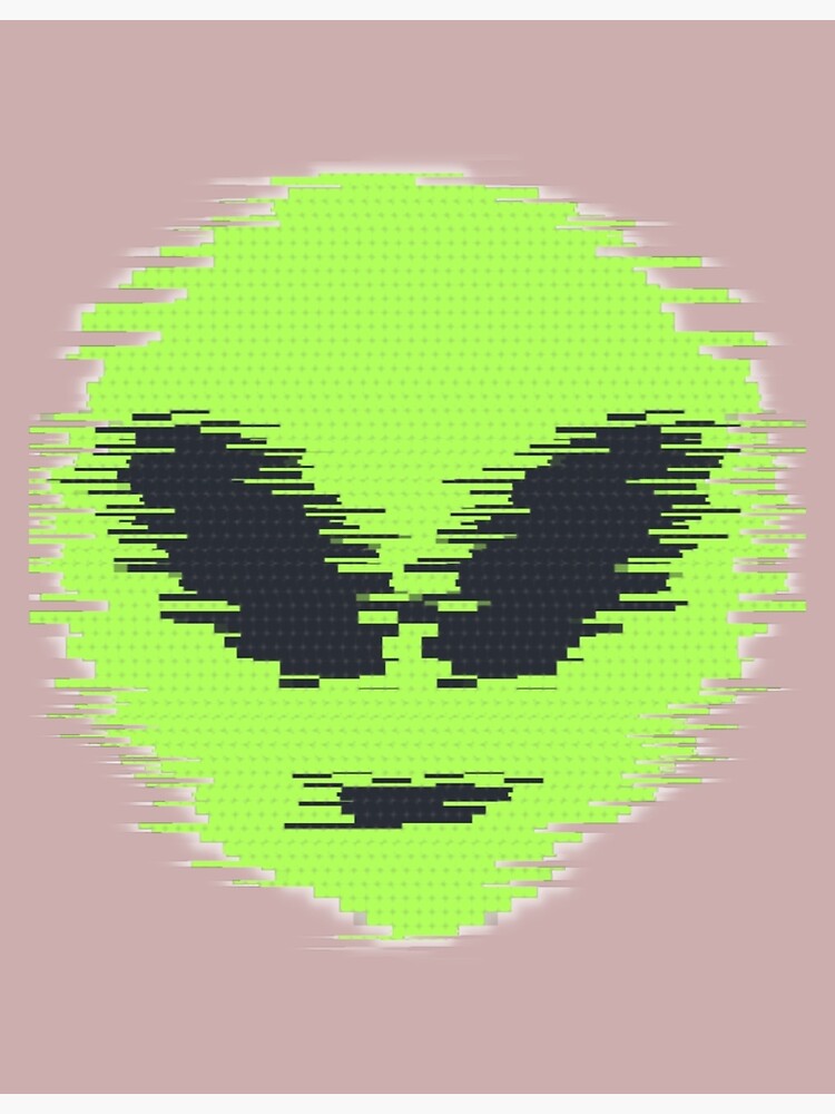 "Pixelated Green Alien Face" Poster by storyshirts2022 | Redbubble