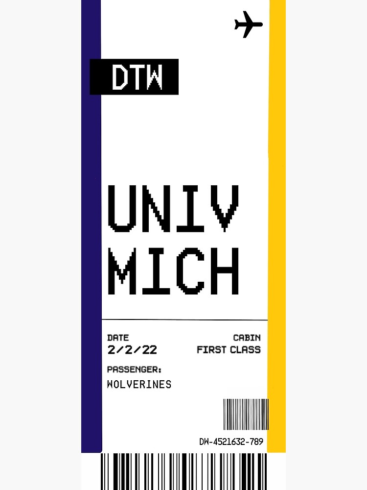 "Michigan Plane Ticket Boarding Pass" Poster for Sale by grayolivia ...