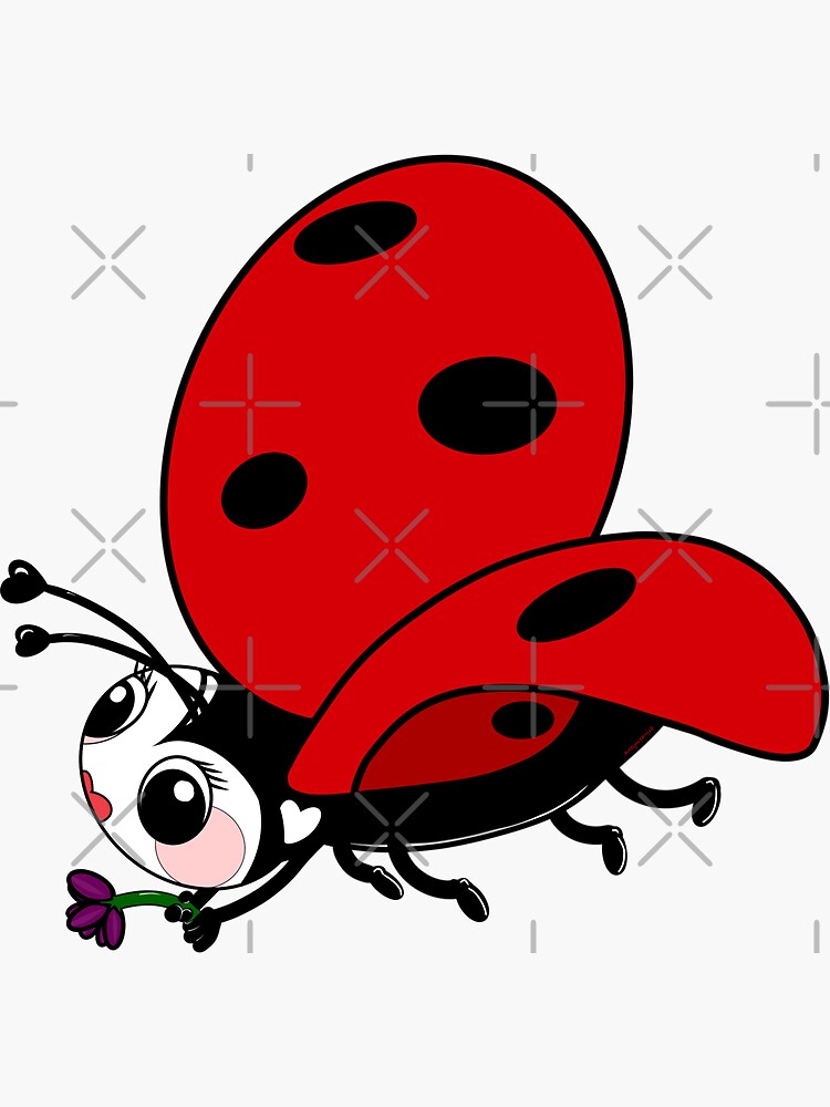 "Happy Ladybug Wings" Sticker by Moniquesuniques | Redbubble