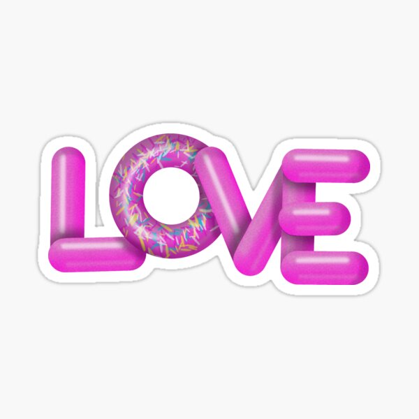 "Love in neon pink" Sticker by Milamara | Redbubble