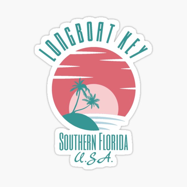"Retro Eighties Longboat Key Southern Florida, Pastel Green Text ...