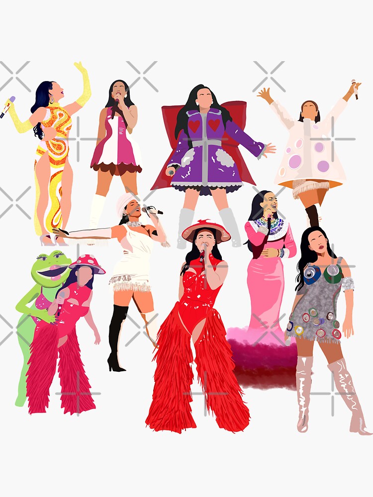 "Katy Perry Complete Character Set" Sticker for Sale by ArtsyJulez ...