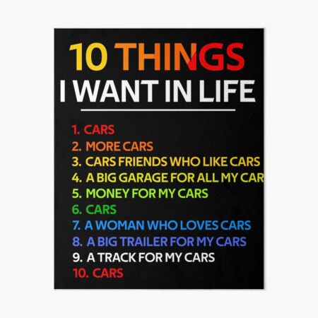"Ten Things I Want In My Life" Art Board Print by rachidhaz | Redbubble