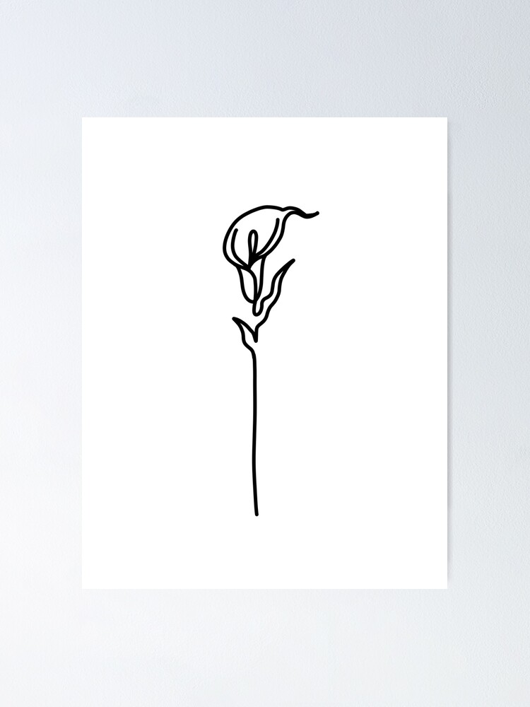 "Calla Lily line art" Poster for Sale by MySymbolArt | Redbubble