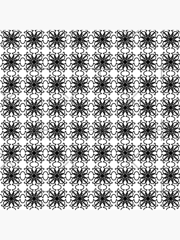 "Retro Black and White Floral Lace pattern " Sticker for Sale by ...