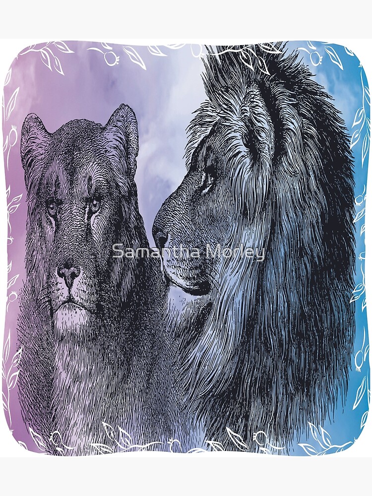 "His and hers lion and lioness couples " Poster by sammoz | Redbubble