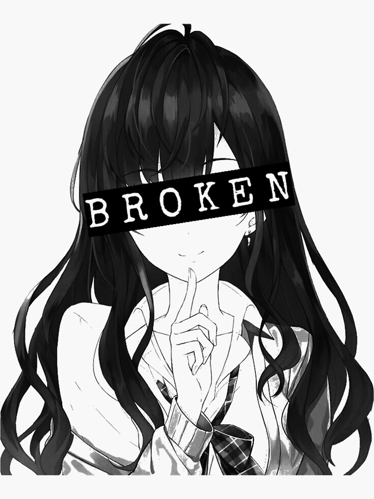 "Anime Girl Broken" Sticker by StudioManuel | Redbubble