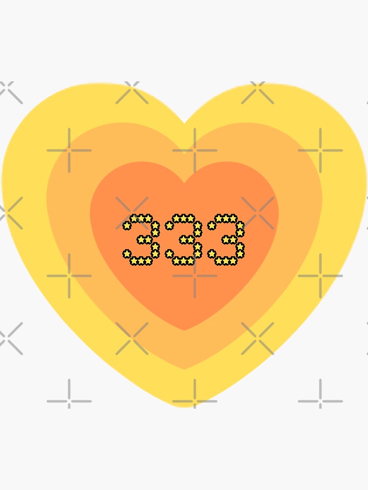 "333 ANGEL NUMBER YELLOWISH ORANGE Y2K " Sticker for Sale by DiscoVibes ...