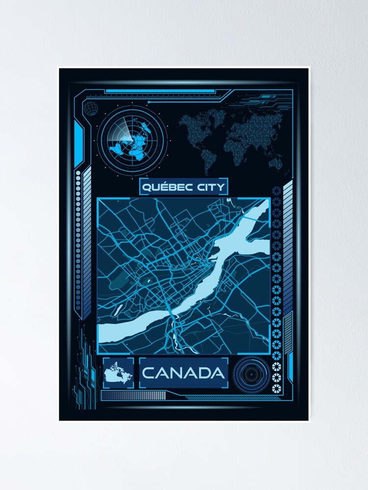 "QUEBEC CITY MAP CANADA" Poster for Sale by hatimelhag | Redbubble