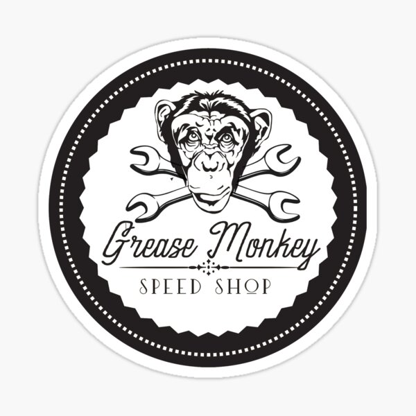 "Grease Monkey - V8 - Rat Rod - Mechanic - Hotrod" Sticker for Sale by ...