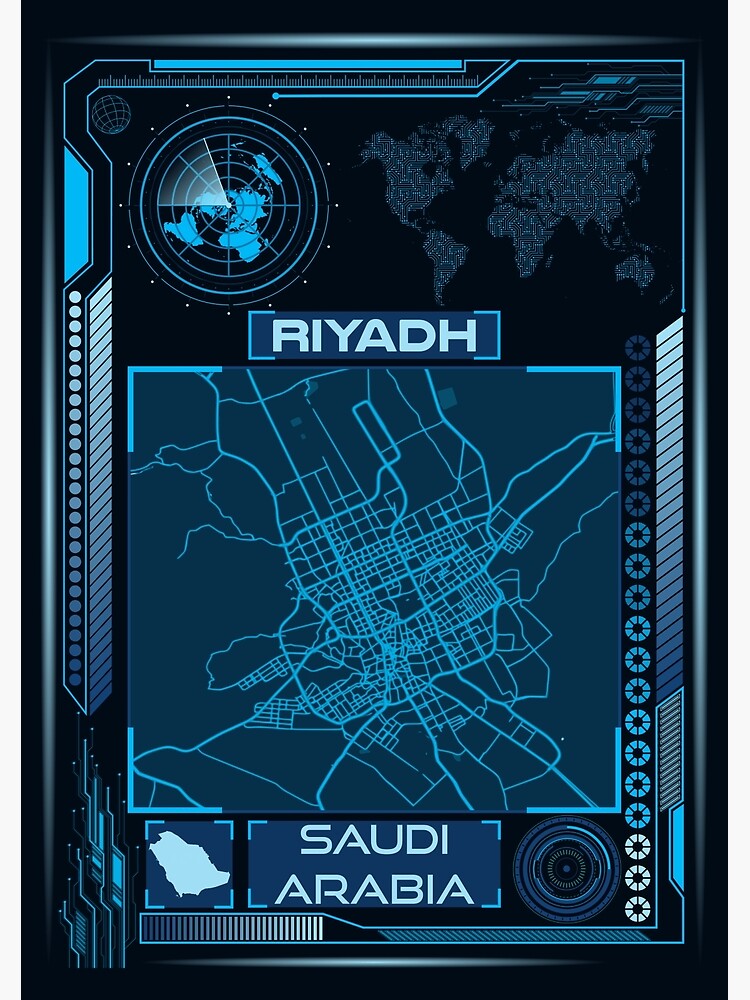 "RIYADH MAP SAUDI ARABIA" Poster by hatimelhag | Redbubble