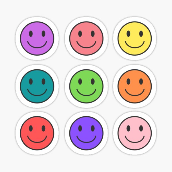"Smiley Face Sticker Pack" Sticker by ABInspired | Redbubble