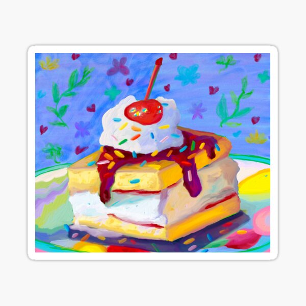 "Space Cherry Ice Cream" Sticker by MadelineGlines | Redbubble