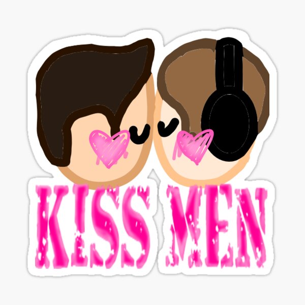 "Kiss Men" Sticker by The-Bargin-Bin | Redbubble
