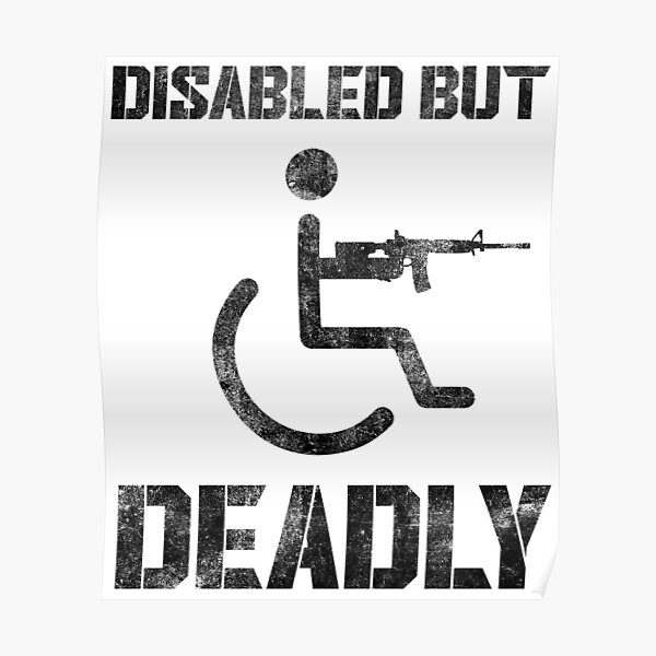 "Vintage Disabled But Deadly Handicap Humor Ride Disabled Warrior Retro ...
