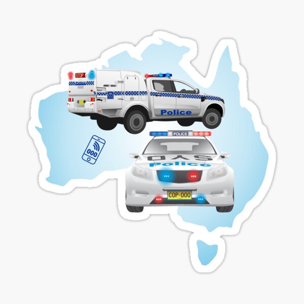 "Police Car Sydney Australia" Sticker for Sale by BondiMachines | Redbubble