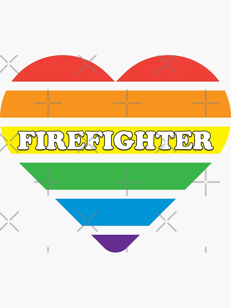 "Firefighter Gay Pride" Sticker for Sale by Magartes | Redbubble