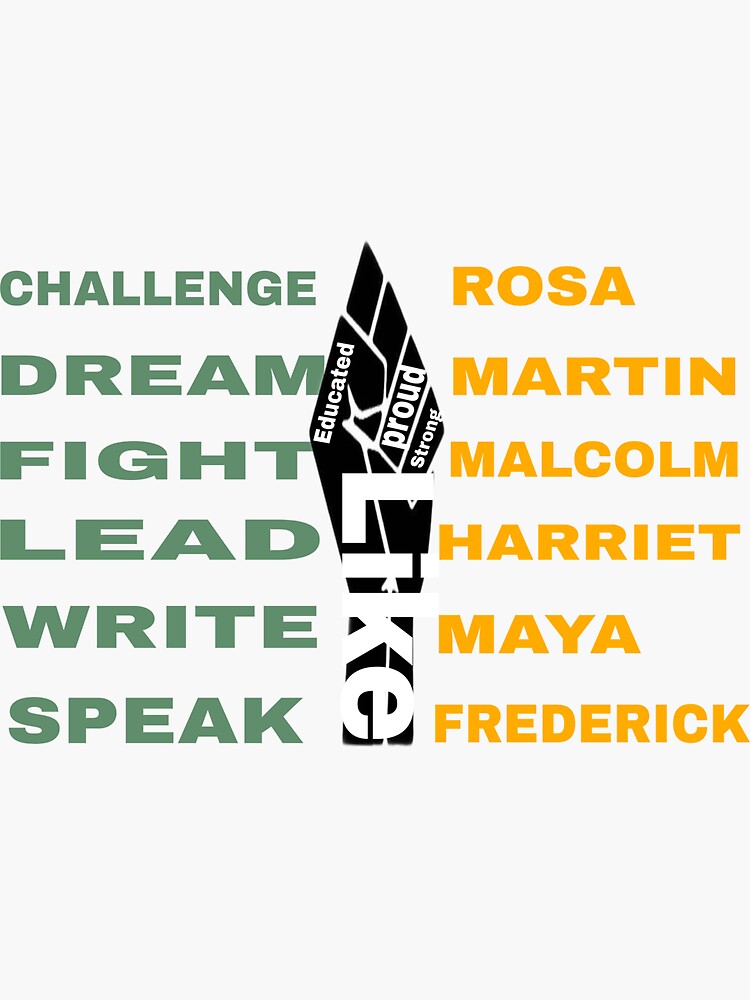 "Challenge like Rosa dream like Martin fight like Malcolm" Sticker for ...