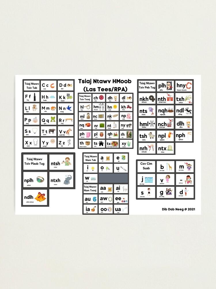 "Tsiaj Ntawv Hmoob Hmong Alphabets with words and pictures ...