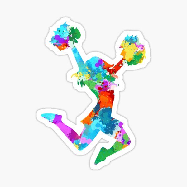 "Cheerleading Watercolor Color" Sticker by MilliamFun | Redbubble