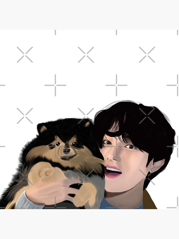 "BTS V and Yeontan digital art " Art Print by VaishnaviRath | Redbubble