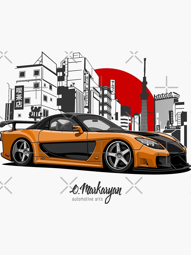 "RX7" Sticker for Sale by OlegMarkaryan | Redbubble