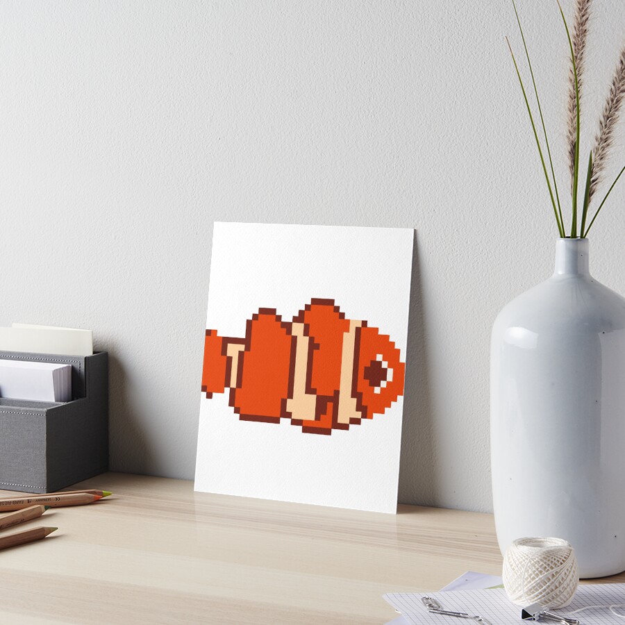 "Clownfish Pixel Art" Art Board Print by carqwaalda | Redbubble
