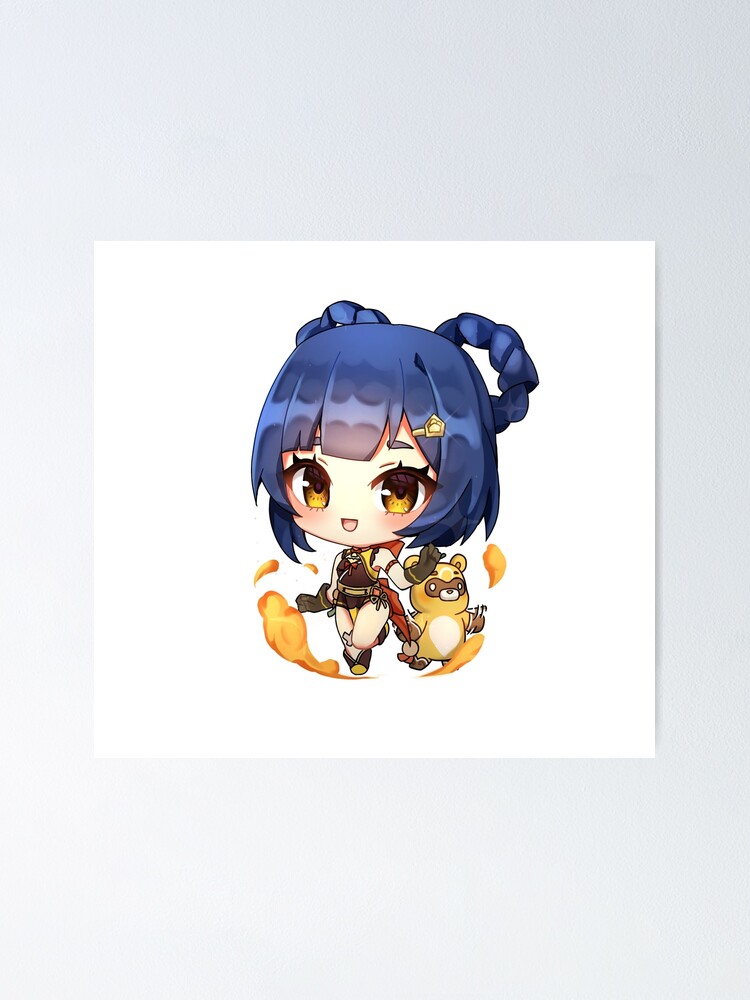 "Xiangling Genshin Impact Cute Anime Chibi" Poster by CappuShop | Redbubble