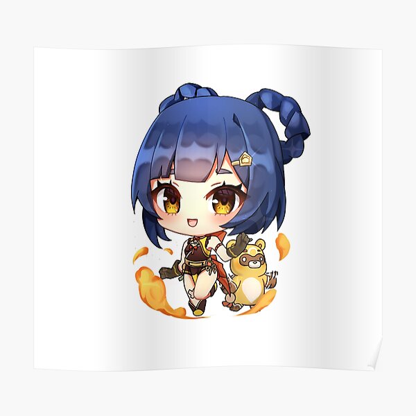 "Xiangling Genshin Impact Cute Anime Chibi" Poster by CappuShop | Redbubble
