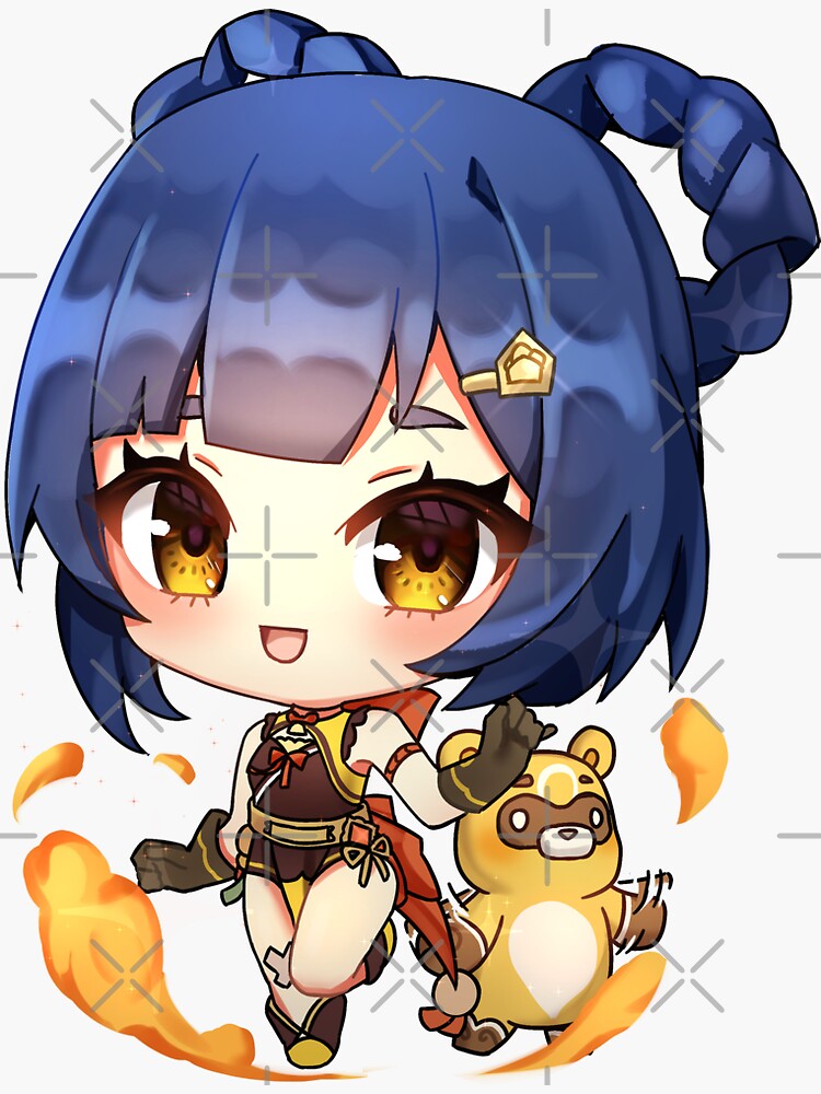 Pegatina «Xiangling Genshin Impact Lindo Anime Chibi» de CappuShop ...