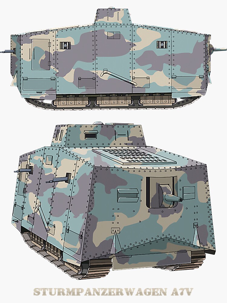 "A7v Wwi German Army Tank Diagrams" Sticker for Sale by atalia8932 ...