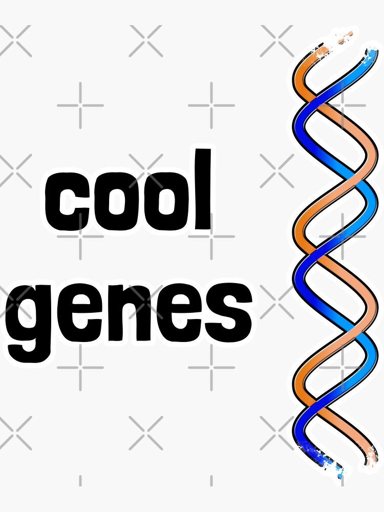 "Cool Genes (DNA Double Helix)" Sticker by artsy-chemist | Redbubble