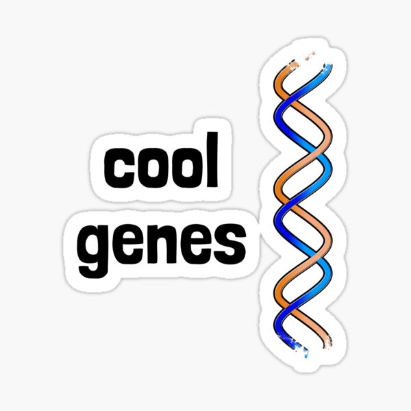 "Cool Genes (DNA Double Helix)" Sticker by artsy-chemist | Redbubble