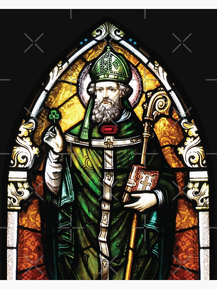 "Saint Patrick Christian church glass celtic pattern decoration Ireland ...