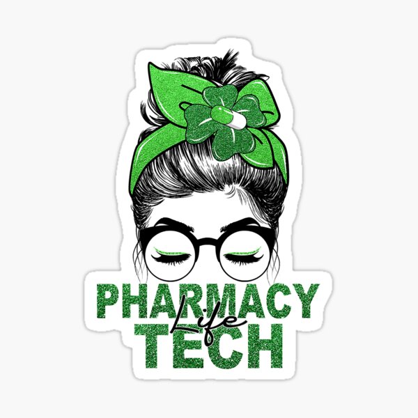 "Messy Bun Lucky Pharmacy Tech" Sticker for Sale by vohaithuy224 ...
