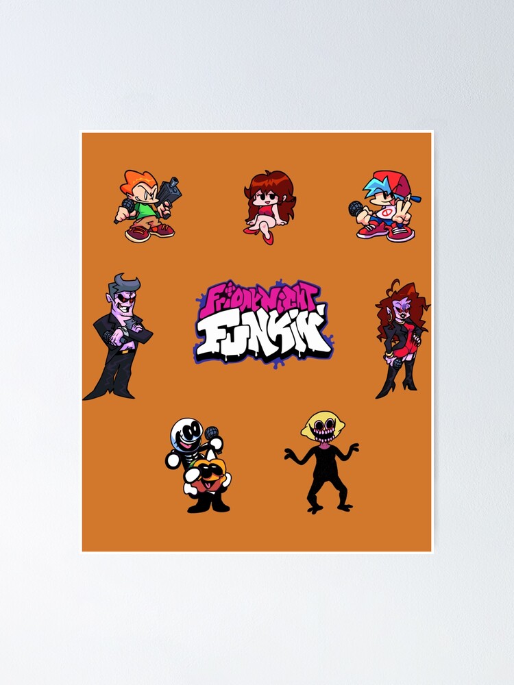 "Friday Night Funkin All Character " Poster by walmerulscher | Redbubble