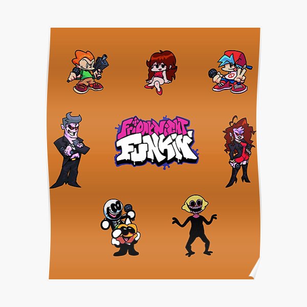 "Friday Night Funkin All Character " Poster by walmerulscher | Redbubble