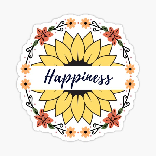 "Happiness" Sticker by inblossom | Redbubble