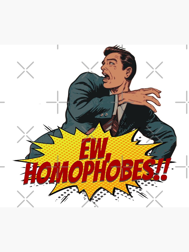 "Ew Homophobes, Vintage & Retro Gay Men Comics Meme" Art Print for Sale ...