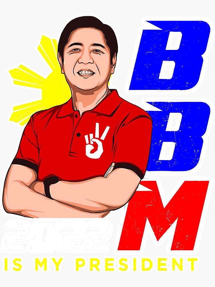 "Bbm 2022 Peace Red All Bong Bong" Sticker for Sale by Solifella35 ...