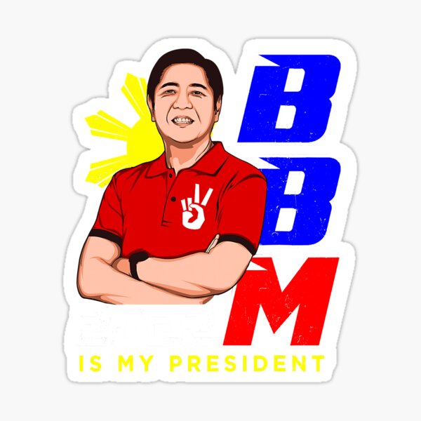 "Bbm 2022 Peace Red All Bong Bong" Sticker for Sale by Solifella35 ...