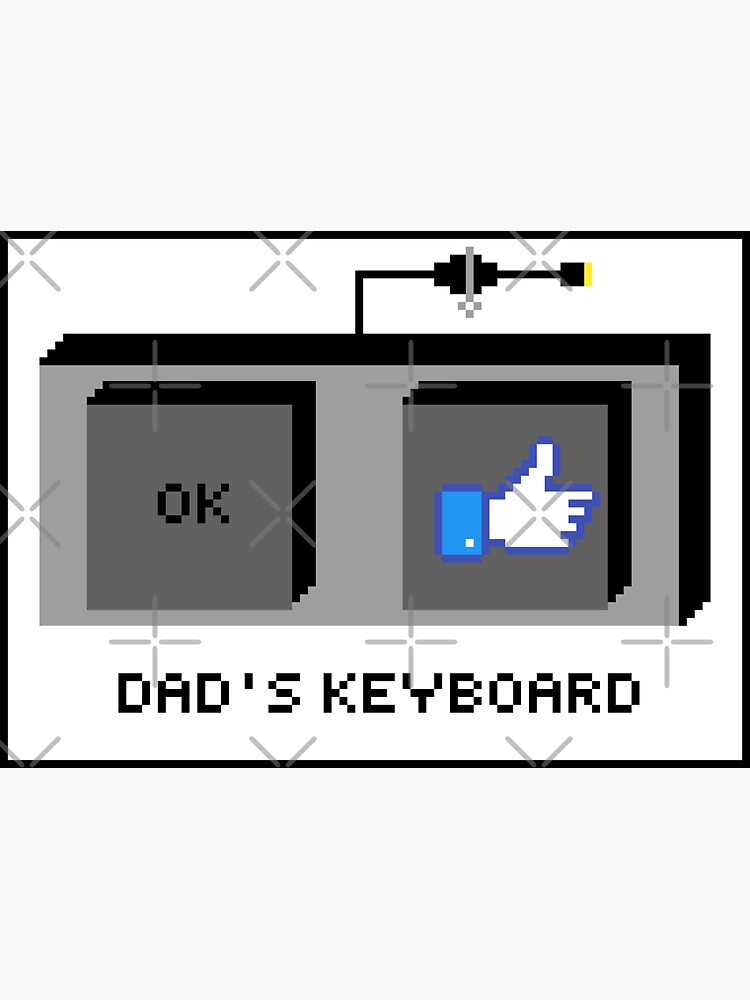 "Dad's keyboard - White - Funny Pixel Art" Sticker by CelticTarot ...