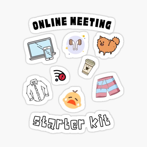 "sarcastic work - online meeting starter kit" Sticker by TheMultitasker ...