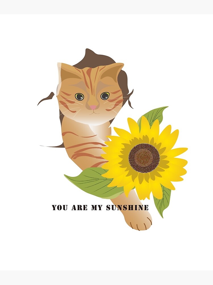 "You Are My Sunshine Cat Sunflower" Poster for Sale by Remoo21 | Redbubble