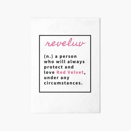 "Red Velvet (Reveluv) | Kpop typographic design | " Art Board Print by ...