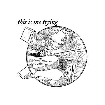 "this is me trying (B)" Sticker for Sale by DinoSour2 | Redbubble