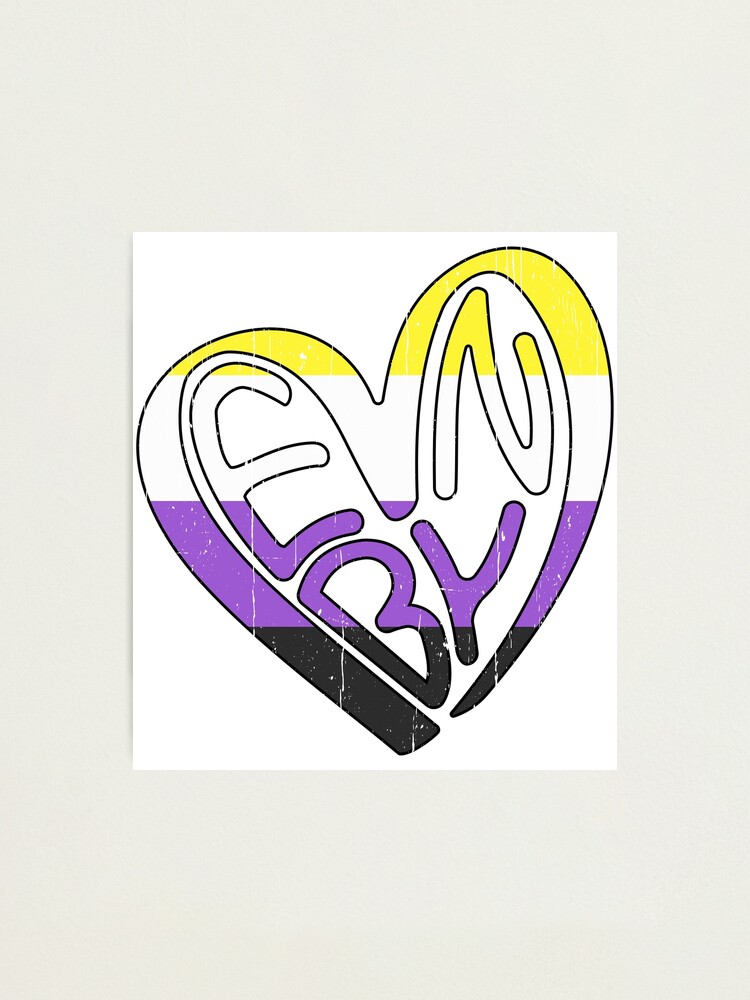 "ENBY Heart in the colors of the non-binary flag" Photographic Print by ...
