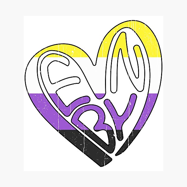 "ENBY Heart in the colors of the non-binary flag" Photographic Print by ...