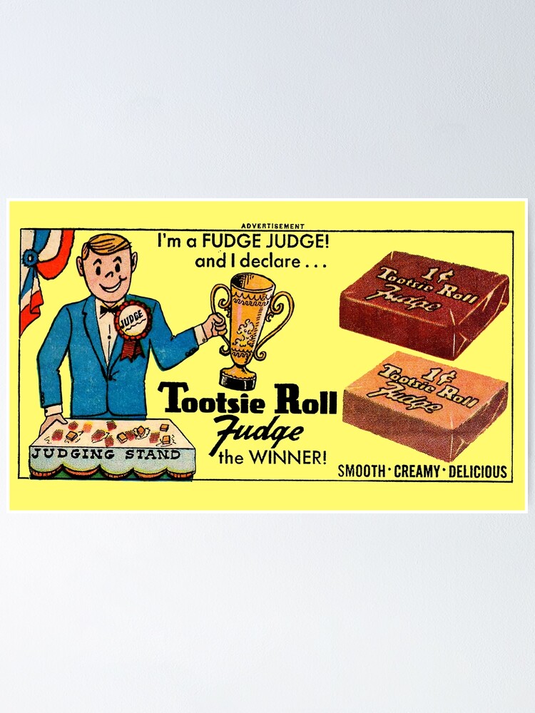 "FUDGE JUDGE - ADVERT" Poster for Sale by ThrowbackAds | Redbubble
