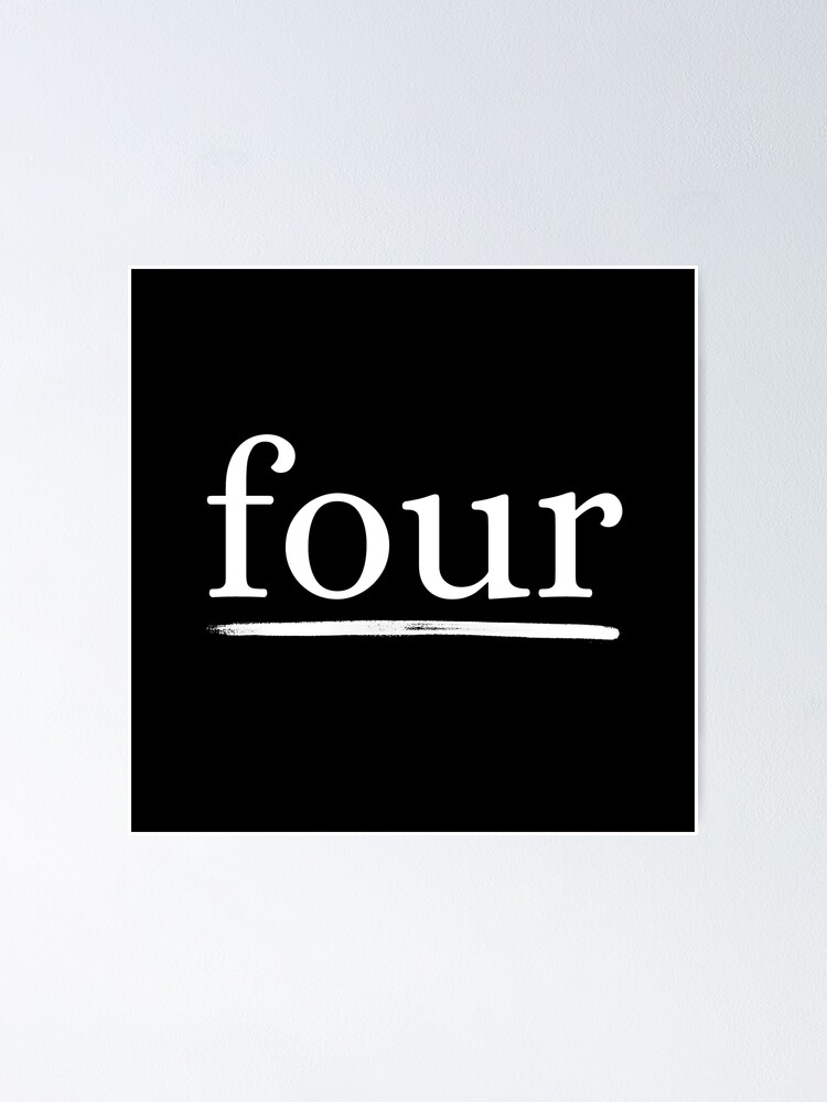 Póster «Tengo cuatro años: elegantes letras pequeñas blancas con una ...